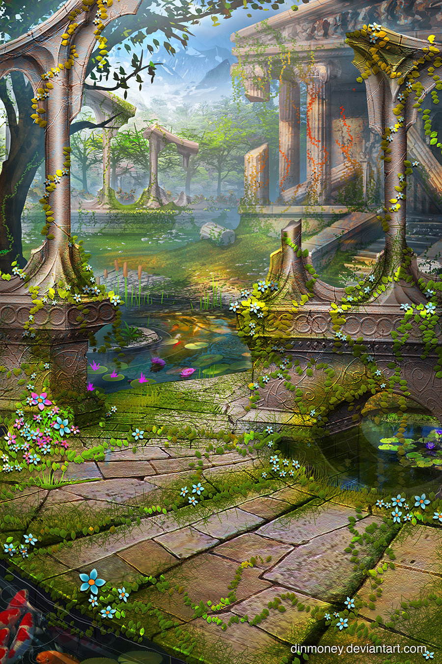Temple Garden by Geoff Trebs : r/ImaginaryTemples