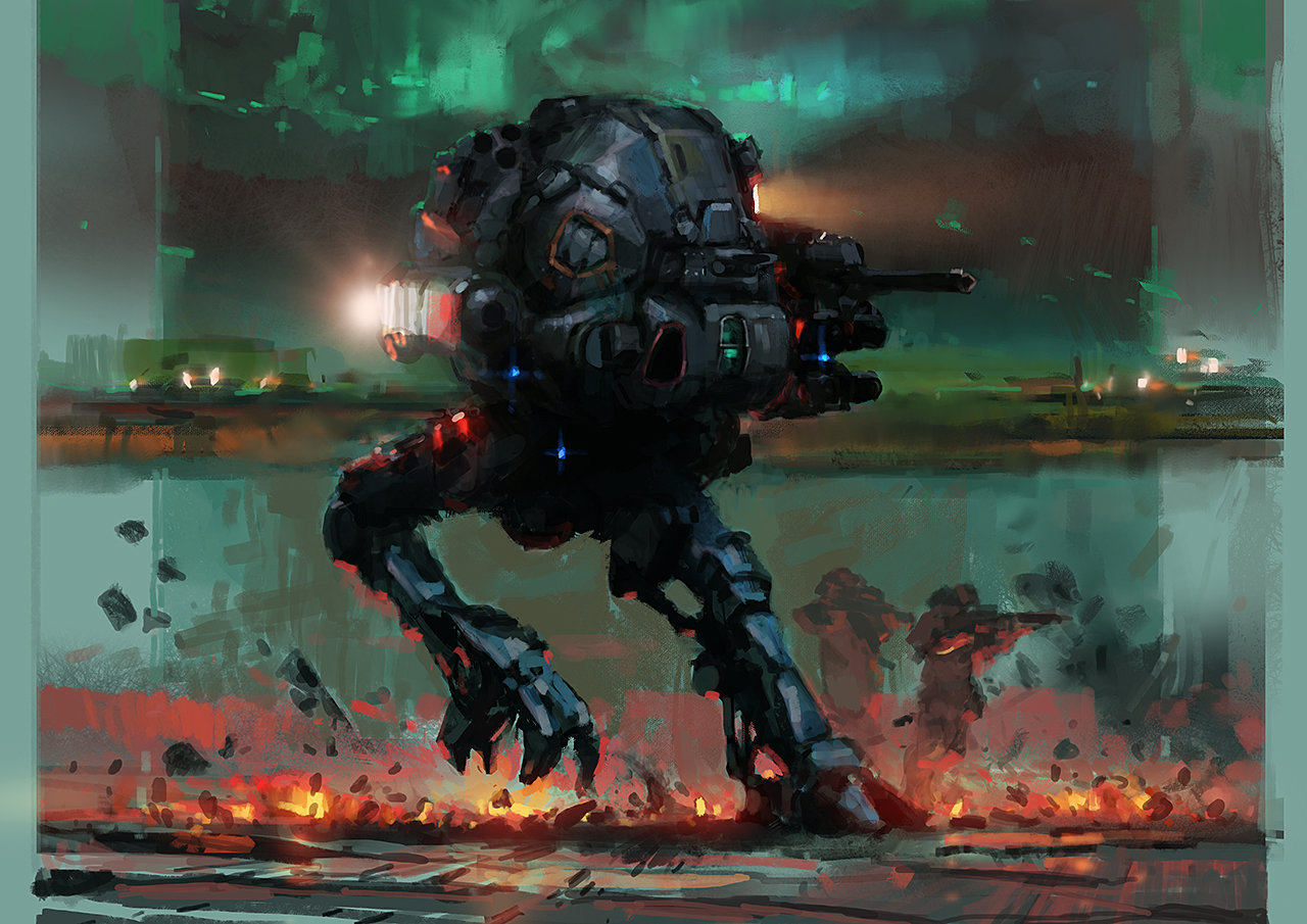 'Fast Assault Mech' by Joel Pigou : r/ImaginaryFutureWar