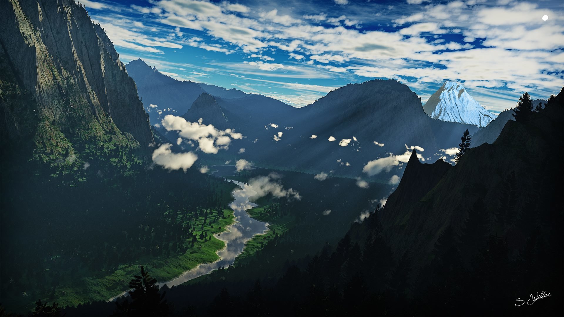 'Alpine Valley' by Samuel Wilbur : r/ImaginaryWildlands