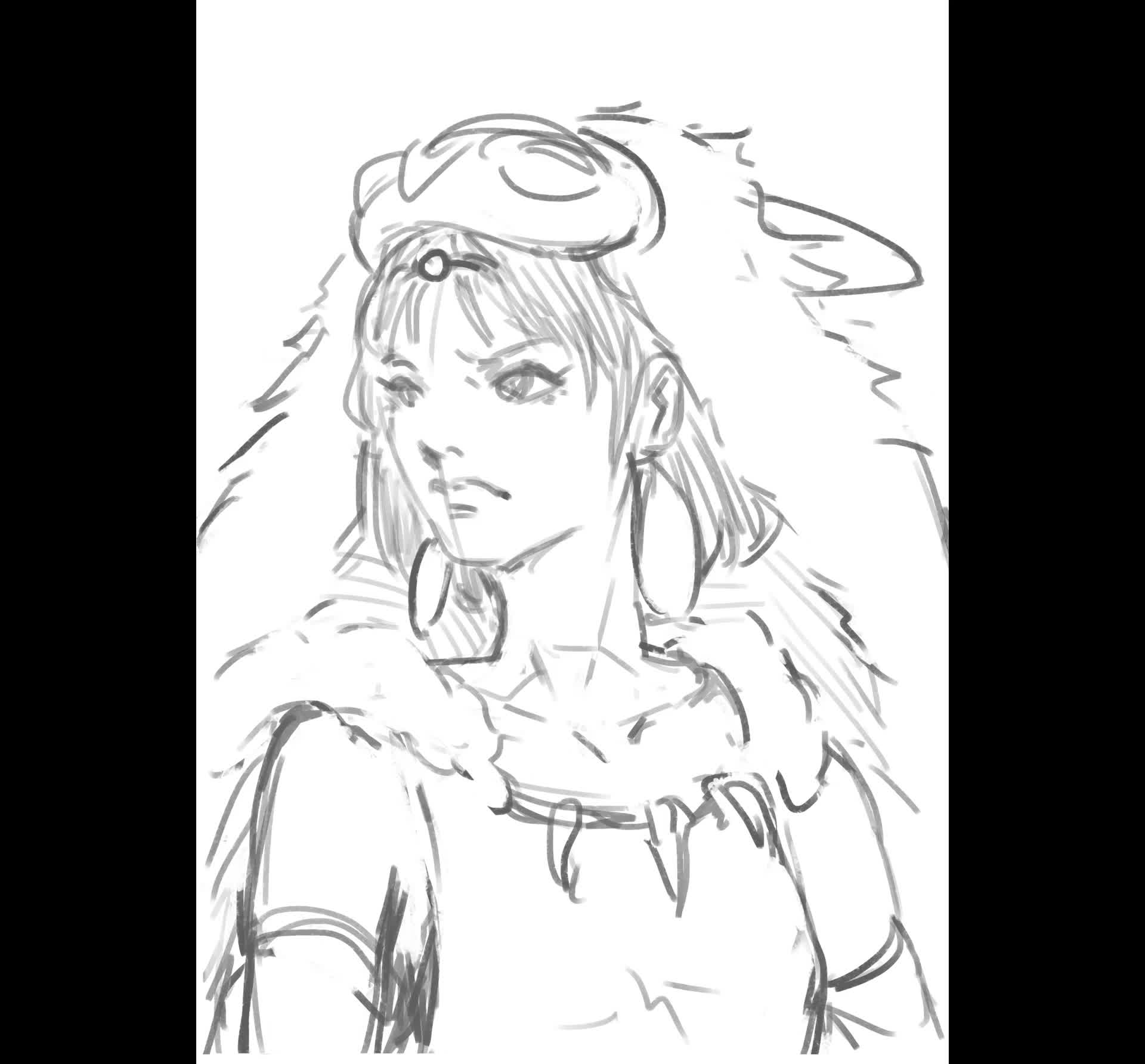 Princess Mononoke Coloring Pages Drawing Princess Mononoke Wolves