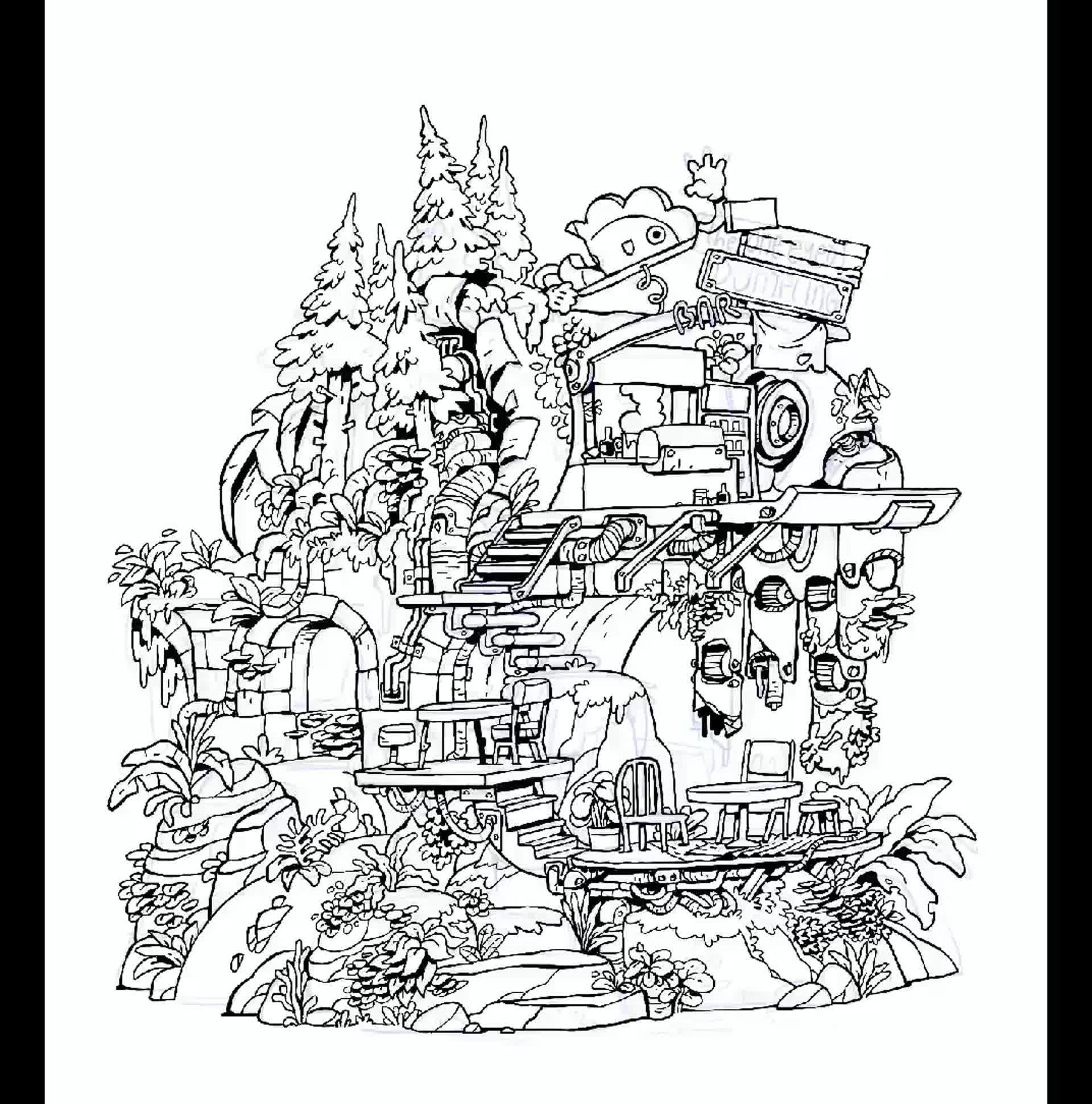 Splash Mountain Coloring Pages