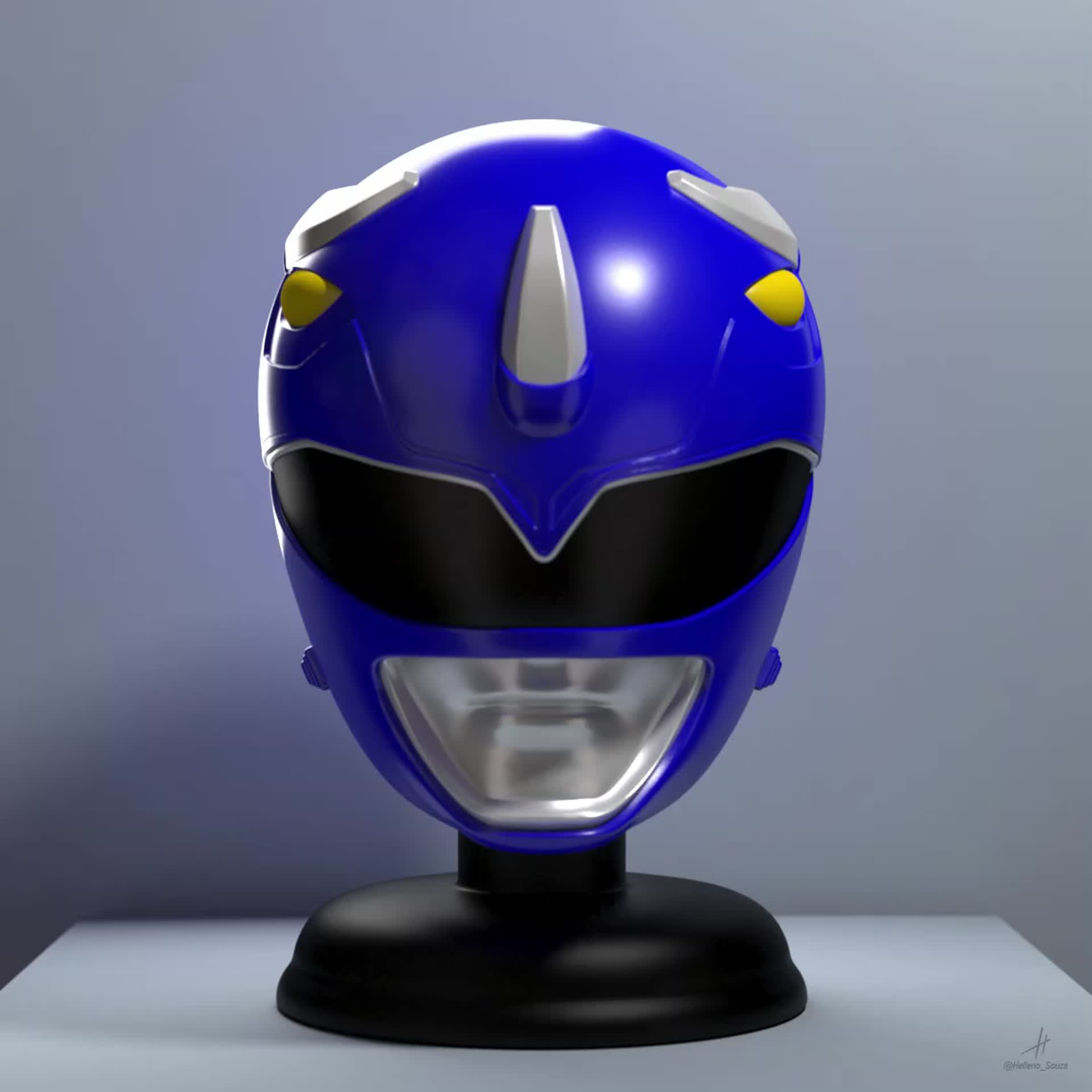 Blue Power Ranger Mask 🦖 Blue Power Ranger Dino Fury Helmet・ STL